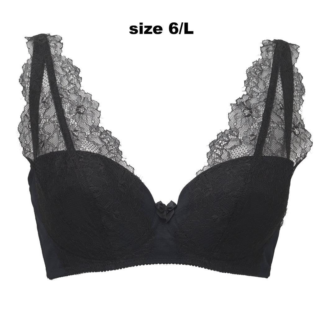 ECLIPSE | Non-wired lace triangular bra - BLACK – AKIKO OGAWA. Lingerie